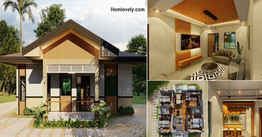 100 sqm Modern Classic Bungalow House Design (Floor Plan) ~ » HouseDesigns