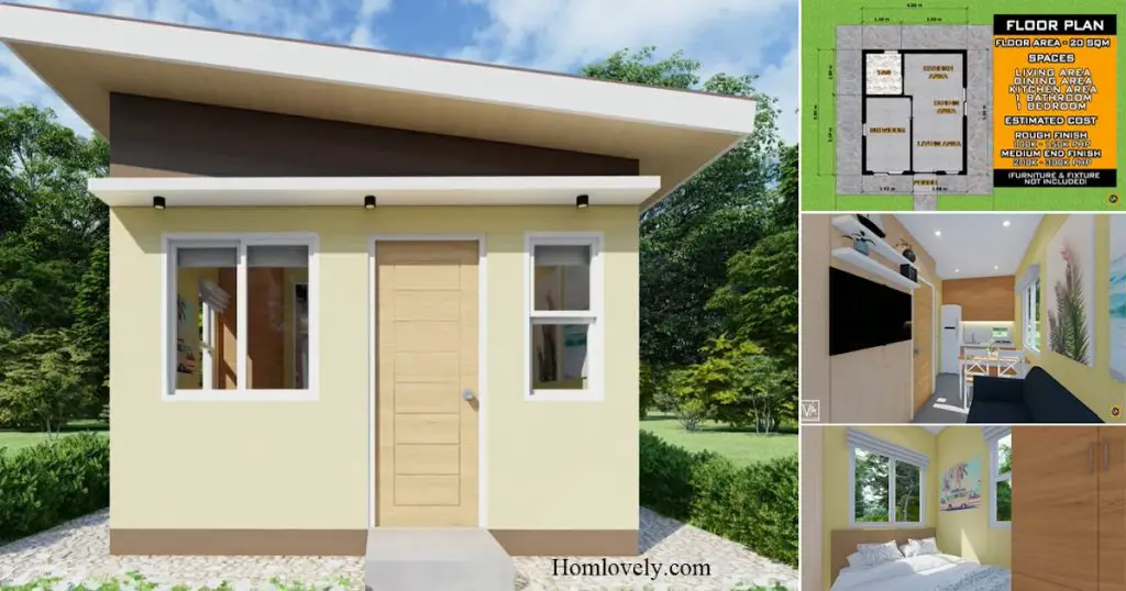 100K Budget Tiny House Design In 20 SQM With Full Plan + Estimated Cost ~ » HouseDesigns
