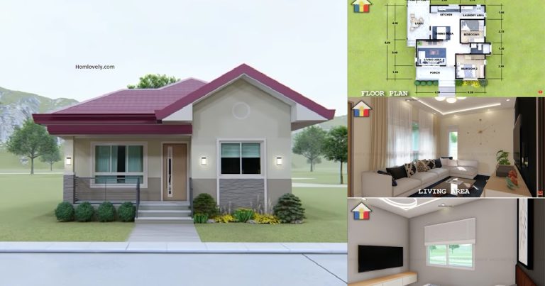 2- Bedrooms House Design in 64 SQM + Floor Plan ~ » HouseDesigns