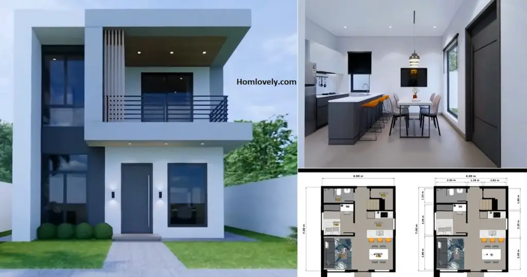 2 Storey Modern House Design 6 x 7 M with 3 Bedrooms ~ » HouseDesigns