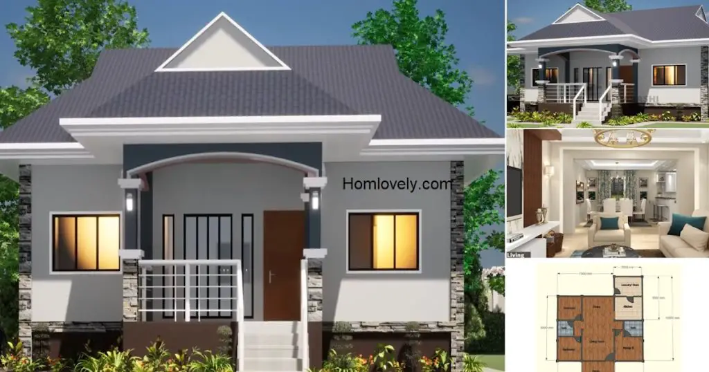 3 Bedroom Simple Yet Elegant Bungalow House Design With Floor Plan ...