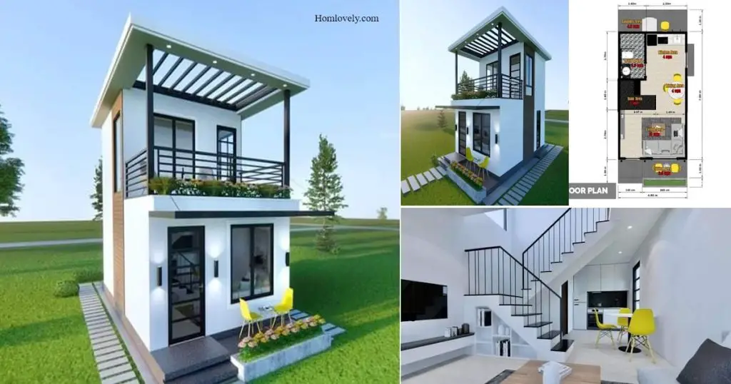 4 x 7 M Two Storey Tiny House Design With Complete Floor Plan ...