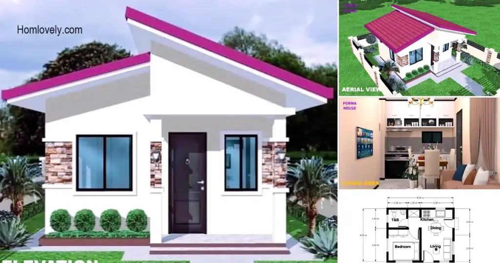 4×5 Meters Simple Tiny Bungalow House Design Idea Bahay ~ » HouseDesigns