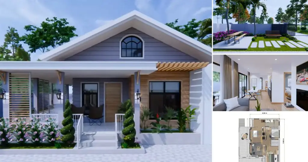 6m x 9m Simple Low Budget Small House Design With Floor Plan ~ » HouseDesigns