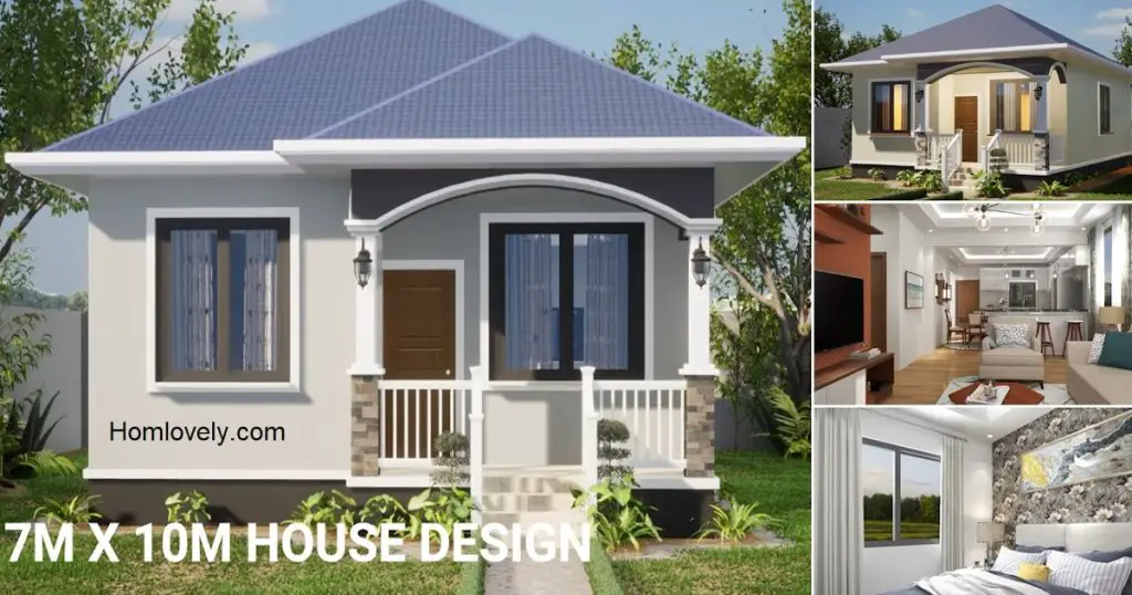 70 Sqm Modern Bungalow House Design With 2 Bedroom, Low-cost Design ...