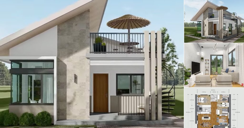 8 x 12 M Minimalist Small House Design With 3 Bedroom + Entertainment ...