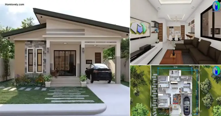 96 sqm Bungalow House Design Ideas with Floor Plan (3 Bedroom) ~ » HouseDesigns