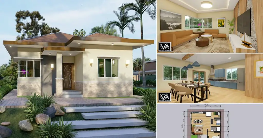 99 Sqm Pretty Small House Design with 3 Bedroom + Floor Plan Free ~ » HouseDesigns