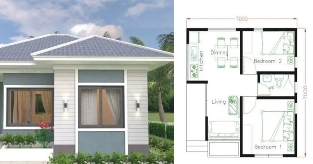 Affordable 2 Bedroom Floor Plan ~ » HouseDesigns