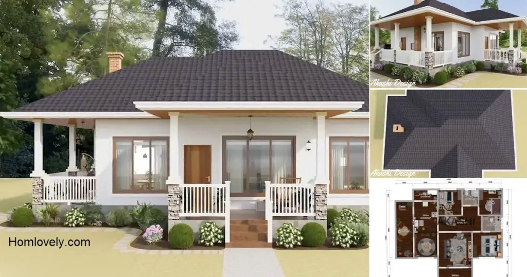Cozy Small 3 Bedroom House Design With Floor Plan ~ » HouseDesigns