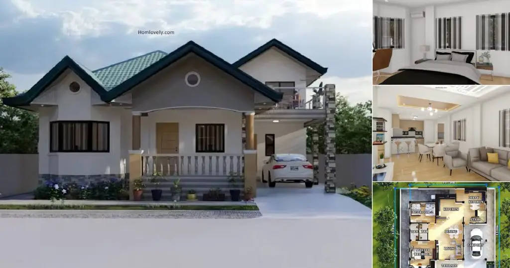 Modern House Design with 3 BEDROOMS + Floor Plan ~ » HouseDesigns