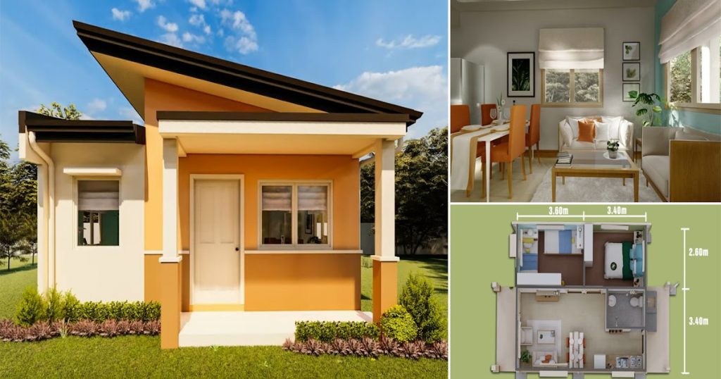 Simple One-Storey 6 x 7 M House Design with 2 Bedroom ~ » HouseDesigns