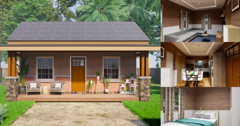 Simple and Minimalist Small House Design in 6 x 7 m (3-BEDROOMS ...