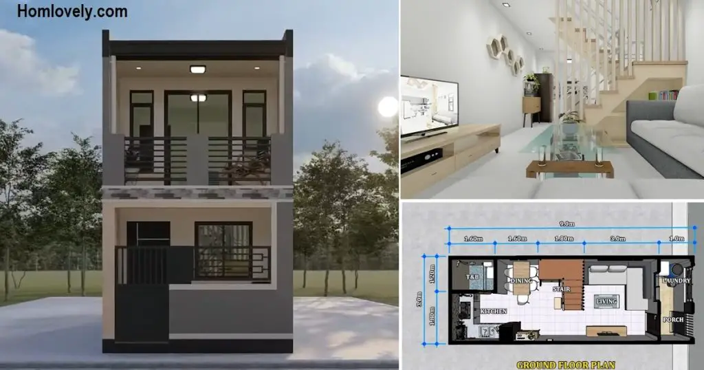 Two Storey House Design 3x9m (27sqm), Interesting Layout ~ » HouseDesigns