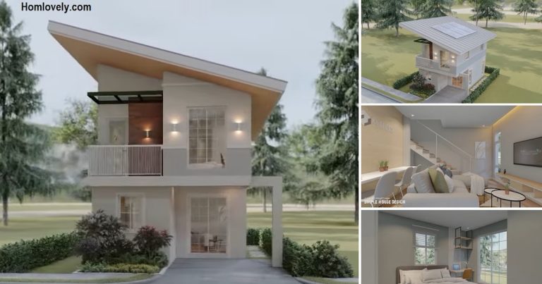 180K PHP Low-budget House Design (Half Concrete & Metal Cladding Wall ...