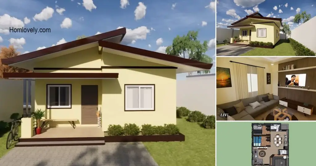 Low Budget 9×7 meter Simple Bungalow House Design Idea » HouseDesigns