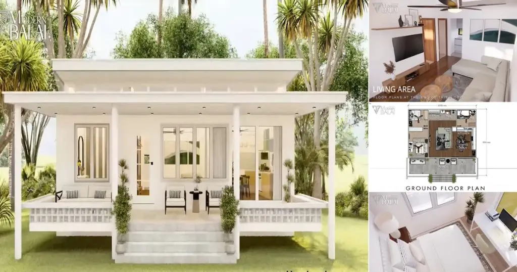 Simple House Design Small Farmhouse Idea 9.5 x 10.3 Meters ~ » HouseDesigns