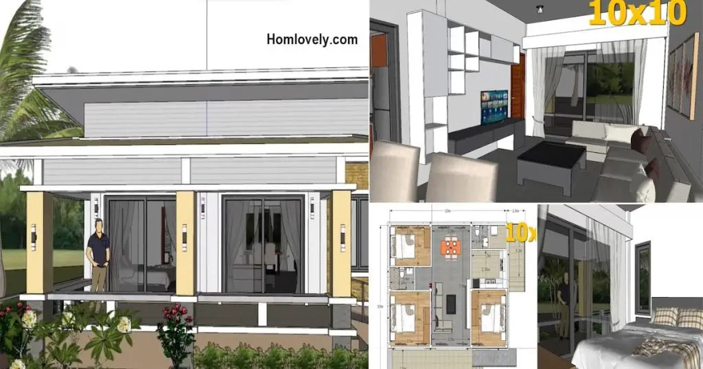10 x 10 m House Design Idea Plus Floor Plan ~ » HouseDesigns