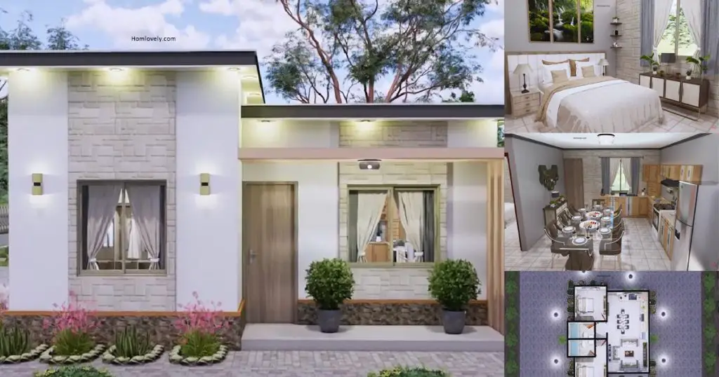 8 x 9 M Elegant Small House Design with 2 Bedrooms ~ » HouseDesigns