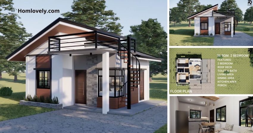 36 SQM Simple Small House Design With ROOF DECK ~ » HouseDesigns